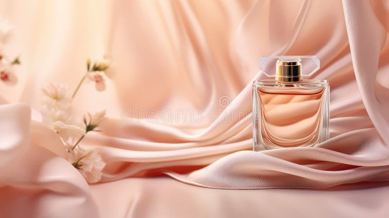 Bottle of Perfume on White Cloth Stock Illustration - Illustration of ...