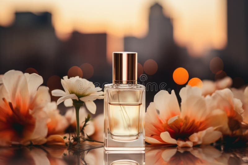 A Bottle of Perfume Sitting on Top of a Table. Generative AI Image ...