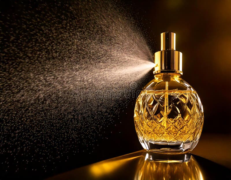 A Bottle of Perfume is Spraying Out of a Spray Bottle Stock Photo ...