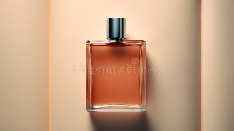 A Bottle of Perfume on a Tan Background with Light Shining through, AI ...