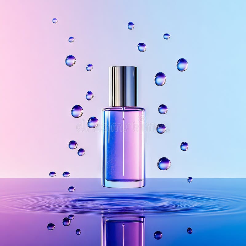 A Bottle of Perfume with Water Droplets Falling Out of it Stock Image ...