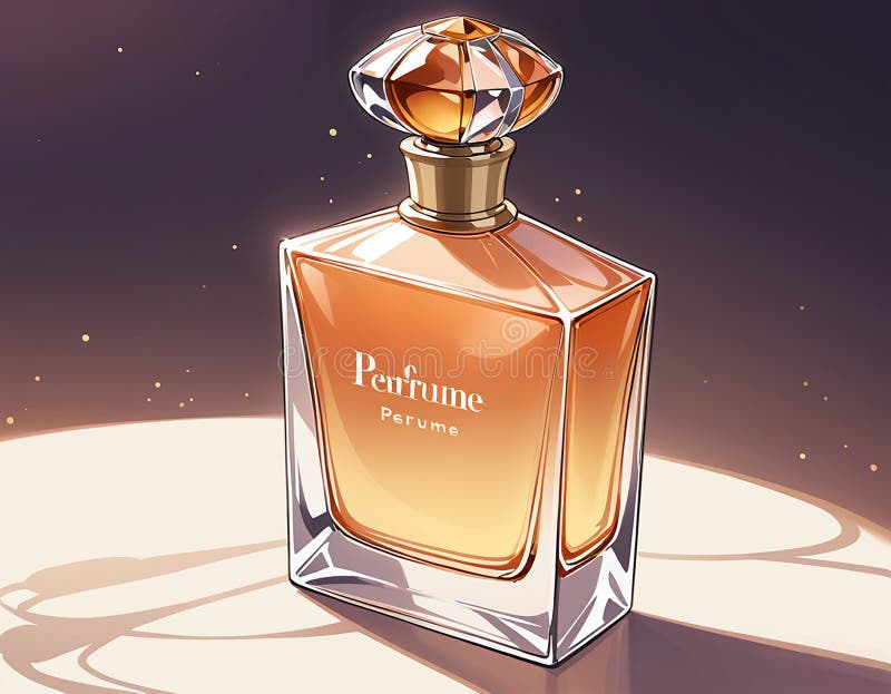 A Bottle of Perfume with the Word Perfume on it Stock Illustration ...