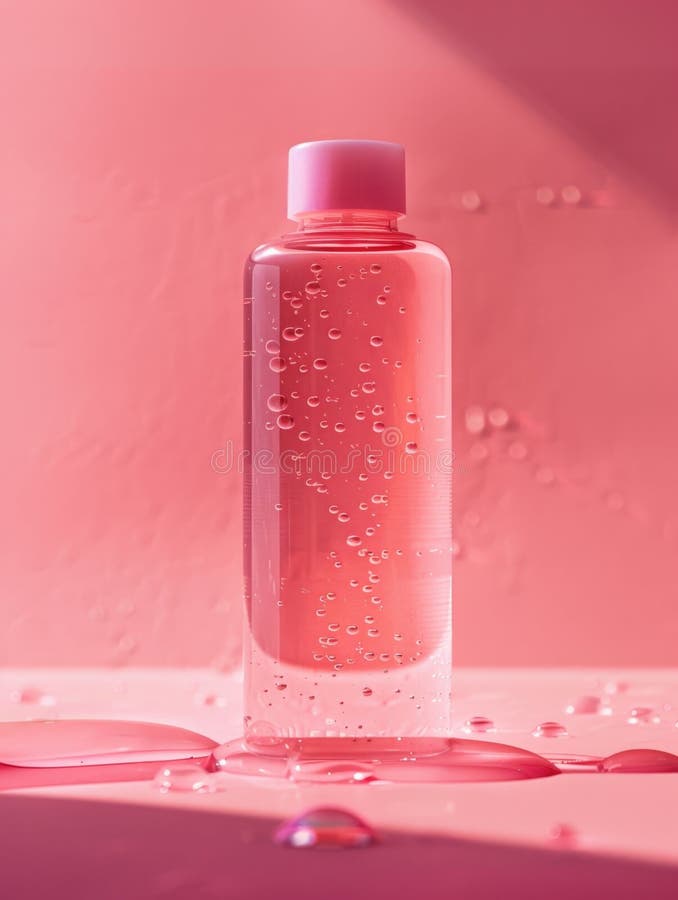Bottle of Pink Liquid with a Pink Cap is Sitting on a Pink Surface ...