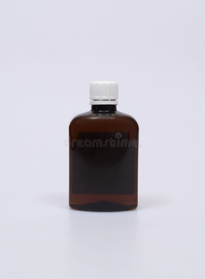 Bottle with Plastic Medical Bubble with Lid on White Background Stock ...