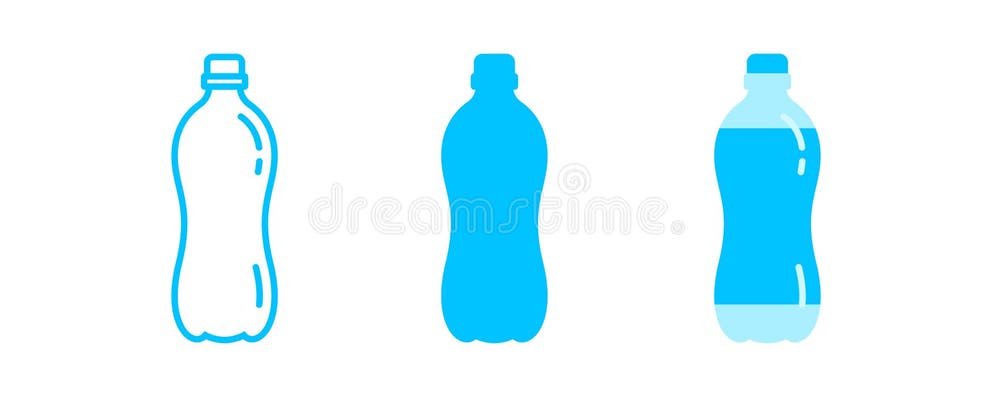 Bottle, Plastic Water Bottle Icon Set, Plastic Bottle Waste, Garbage ...