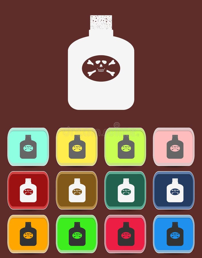 Bottle of Poison with Color Variations, Vector Stock Vector ...