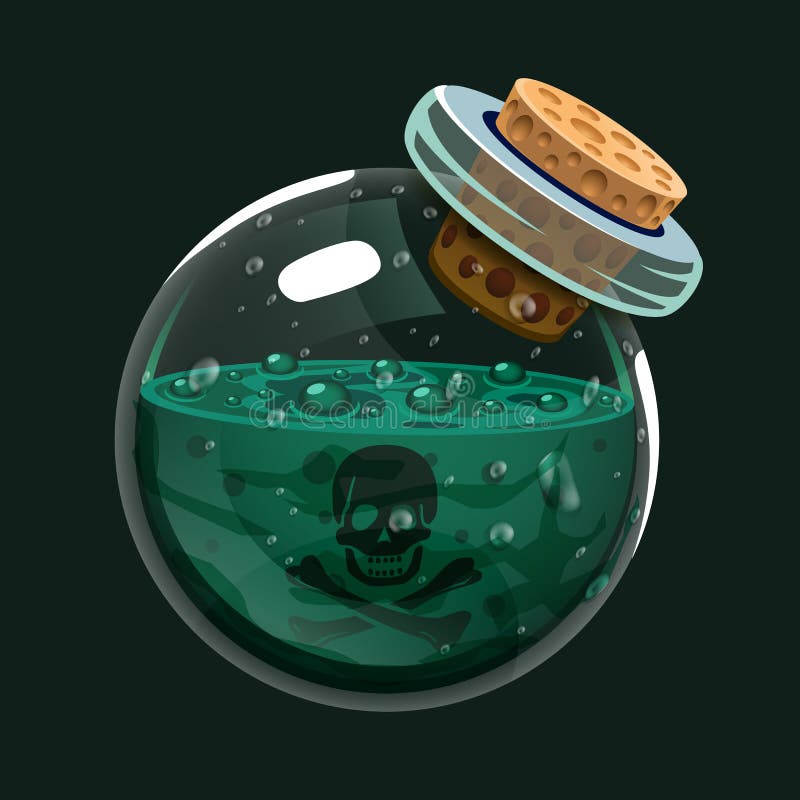 Bottle of Poison. Game Icon of Magic Elixir. Interface for Rpg or ...