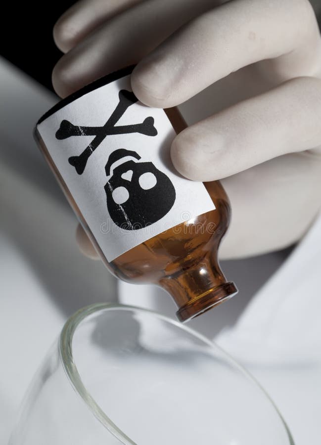 Bottle of Poison in the Hand of Murderer Stock Photo - Image of ...
