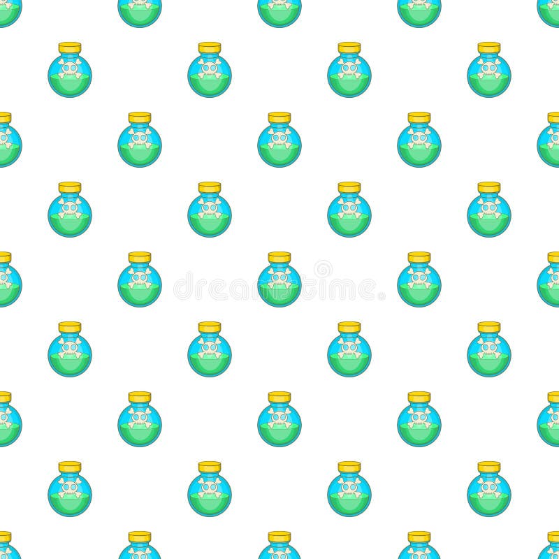 Bottle Of Poison Pattern, Cartoon Style Stock Vector - Illustration of ...
