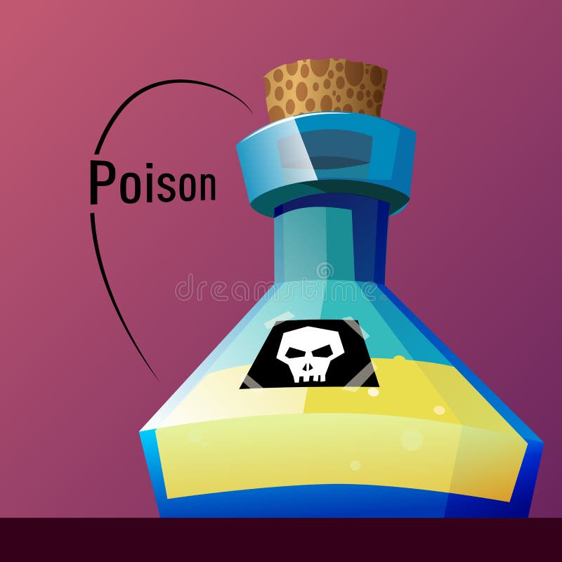 Bottle of Poison Vector Illustration Stock Vector - Illustration of ...