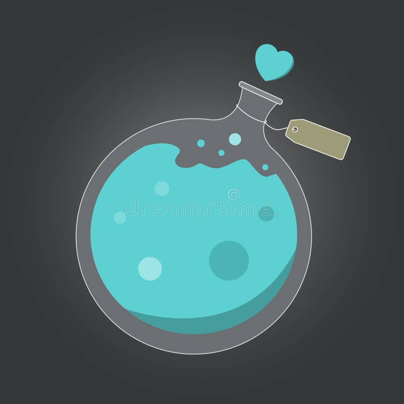 Bottle with Potion and Cork Stock Illustration - Illustration of metal ...