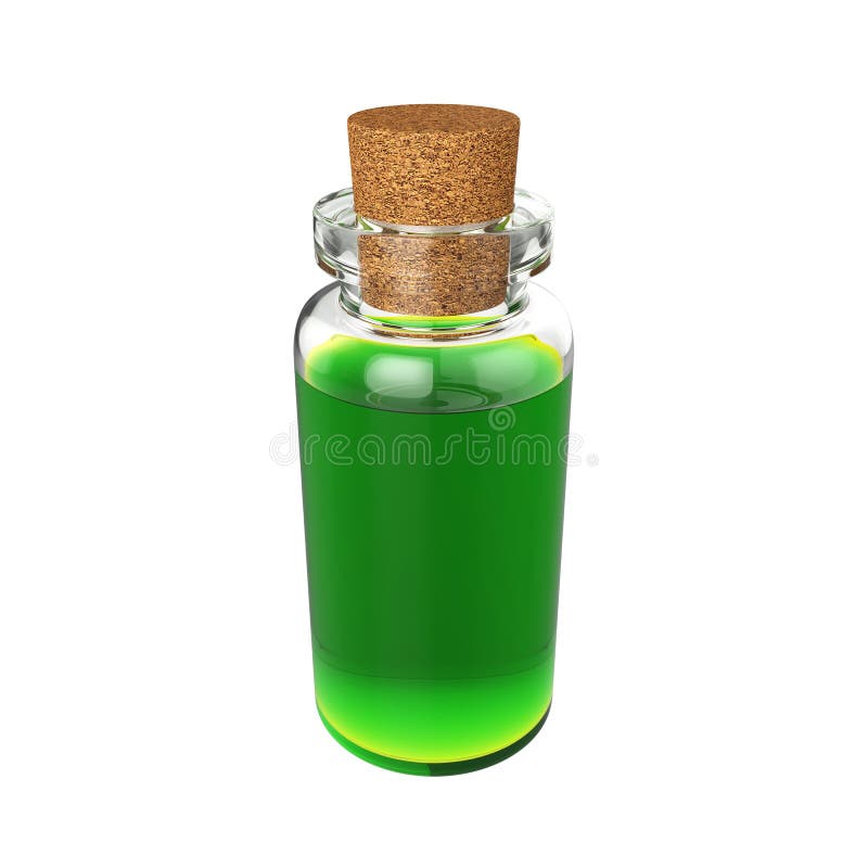 Bottle Potion Isolated on White Background, 3D Rendering Stock Image ...