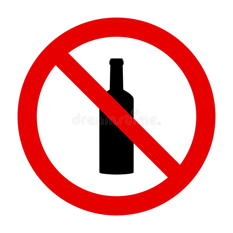 Bottle and Prohibition Sign Stock Vector - Illustration of prohibited ...