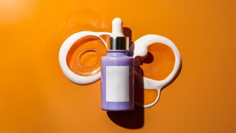 Bottle of Purple Liquid is on a Table Stock Image - Image of product ...