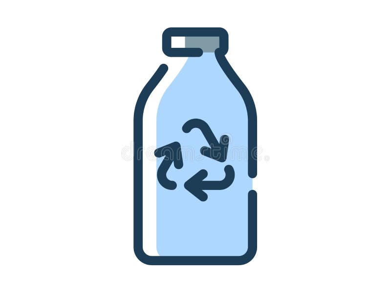 Bottle Recycle Reuse Single Isolated Icon with Dash or Dashed Line ...