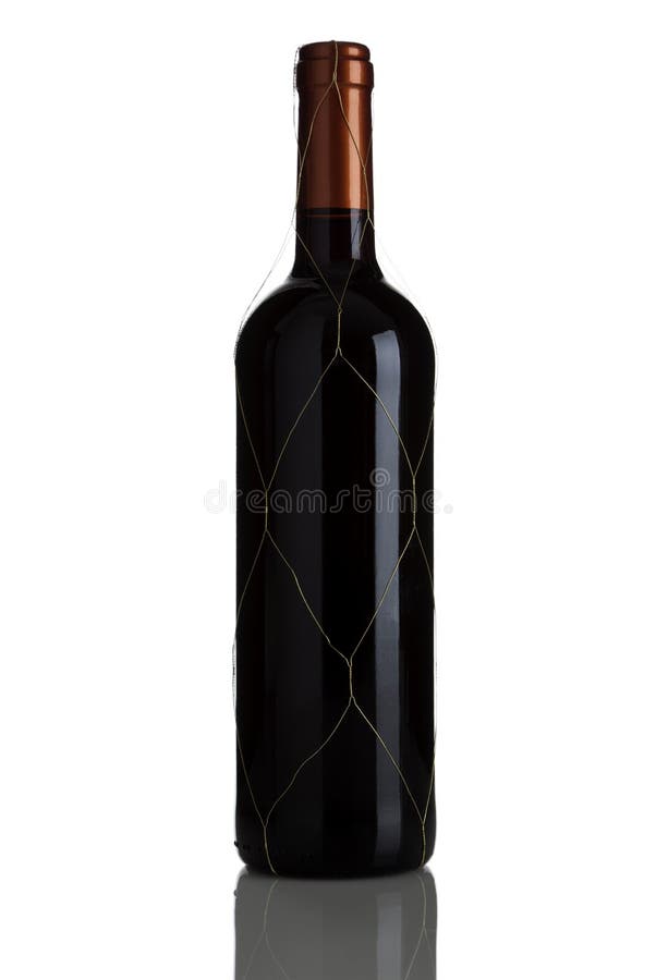 Bottle of Red Rioja Wine Isolated Stock Photo - Image of aged, white ...