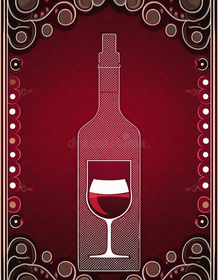 Bottle of red wine stock illustration. Illustration of glass - 376796439