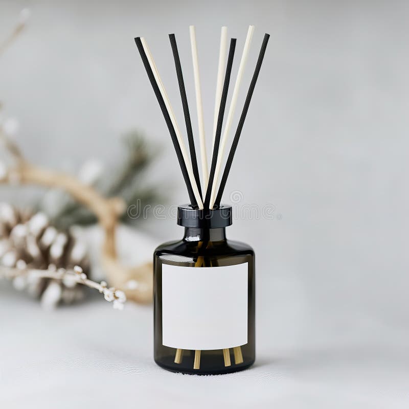 A Bottle of Reed Diffusers with Sticks Sits on a Table. Diffuser White ...