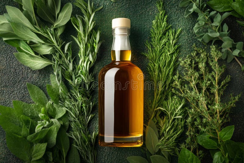 A Bottle of Rich Liqueur Sits Elegantly among an Array of Fresh ...