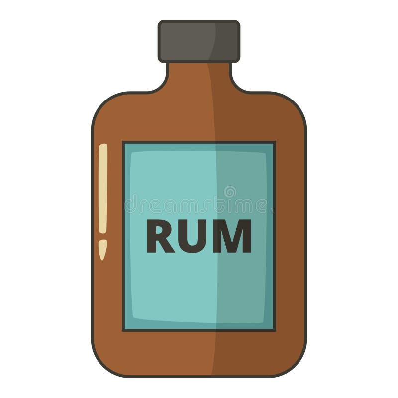 Bottle of Rum Icon, Cartoon Style Stock Vector - Illustration of ...