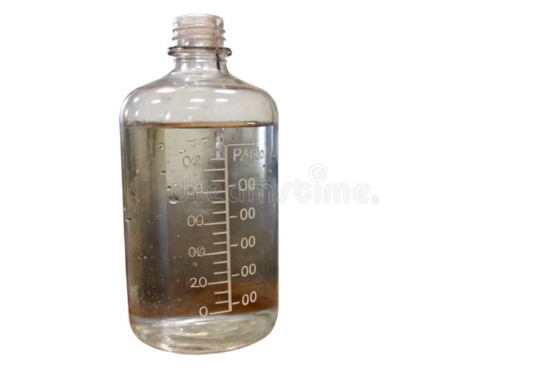 A Bottle of Saline Solution with Measurement Marks Stock Illustration ...