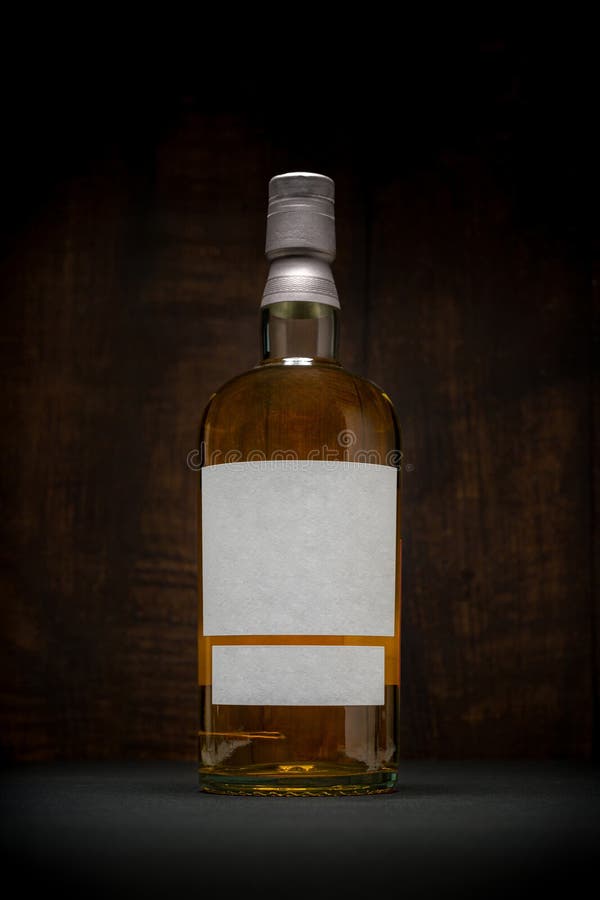 Bottle Single Malt Scotch Whisky Blank Label Dark Background Stock ...