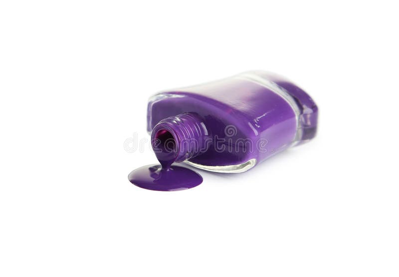 Bottle of Spilled Nail Polish Isolated on White Background Stock Photo ...