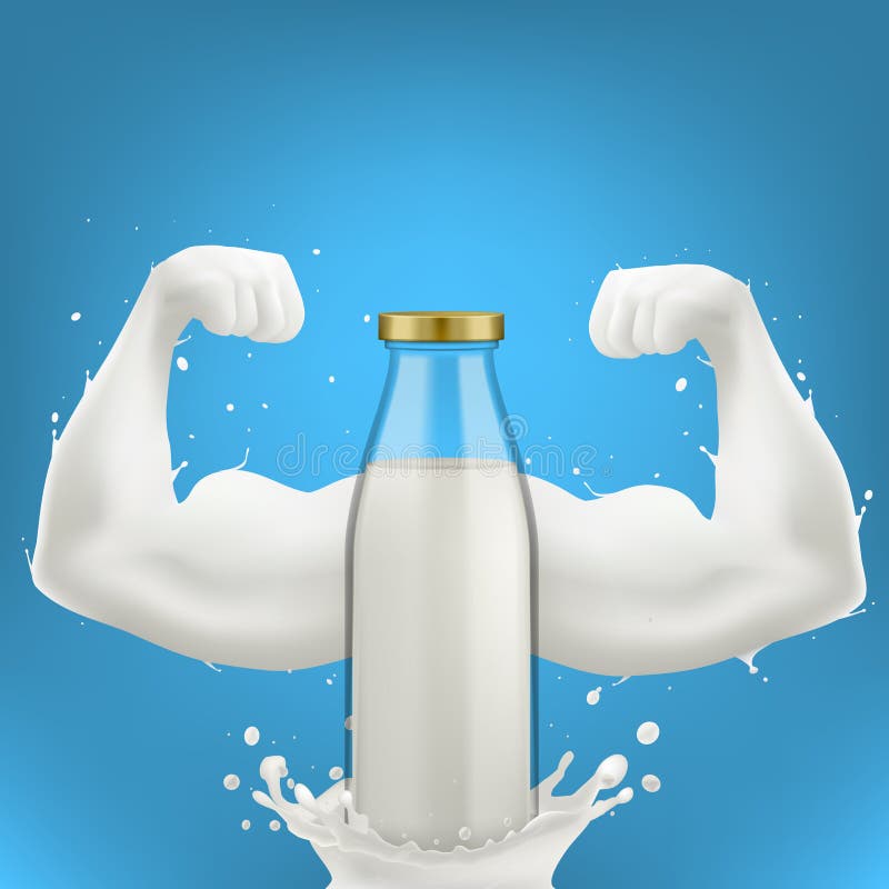 Milk Strong Muscle Mascot Vector Cartoon Illustration Stock Vector ...