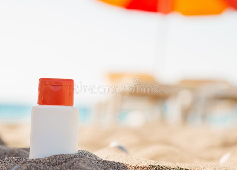 Sun lotion stock image. Image of horizontal, ocean, apply - 12592433