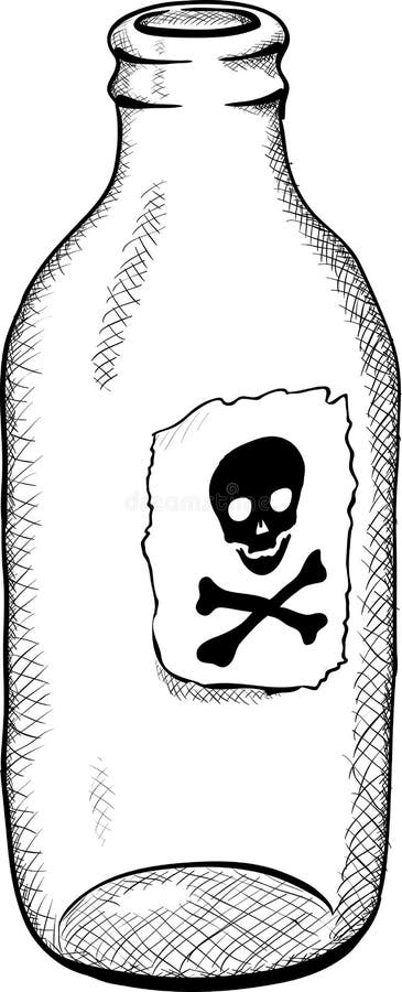 Bottle with Symbol of Death - Vector Illustration Stock Vector ...