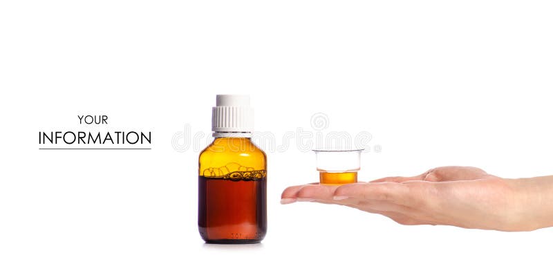 Bottle of Syrup in Hand Medicine Pattern Stock Photo - Image of dose ...
