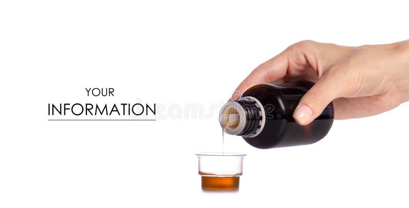 Bottle of Syrup in Hand Medicine Pattern Stock Photo - Image of drug ...