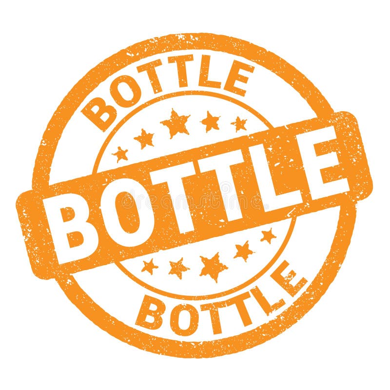 BOTTLE Text Written on Orange Stamp Sign Stock Illustration ...