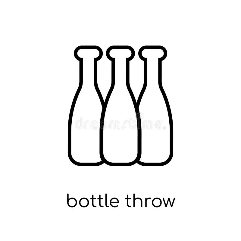 Bottle Throw Icon. Trendy Modern Flat Linear Vector Bottle Throw Stock Vector - Illustration of ...
