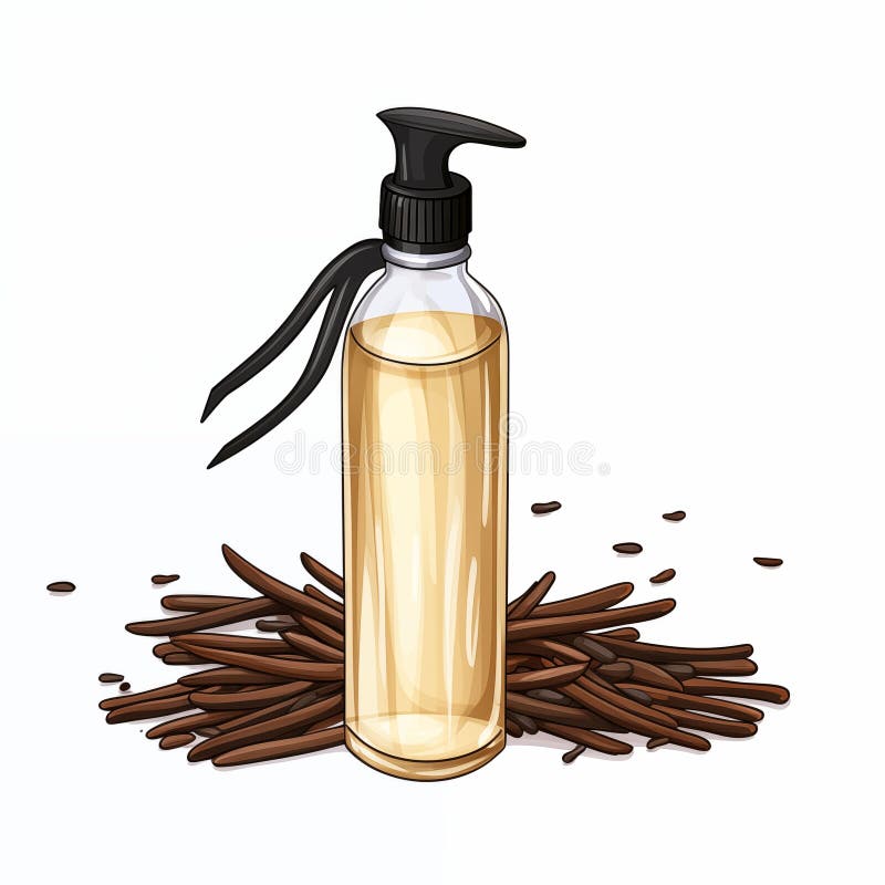 A Bottle of Vanilla Extract Surrounded by Vanilla Beans in a Bright ...