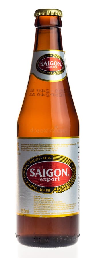 Saigon Beer Bottle and Glass Closeup Editorial Photography - Image of ...