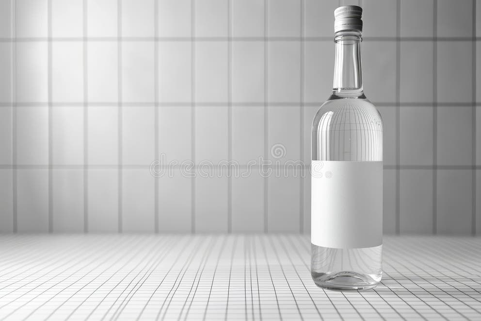 Bottle of Vodka with a Blank Label. Stock Illustration - Illustration ...