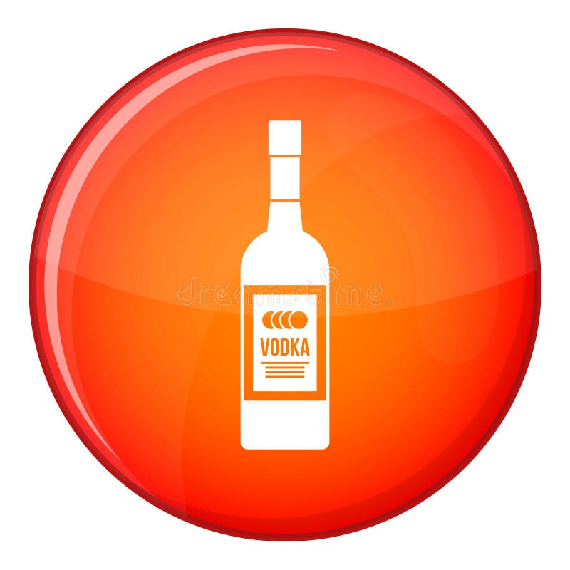 Bottle of Vodka Icon, Flat Style Stock Vector - Illustration of ethanol ...