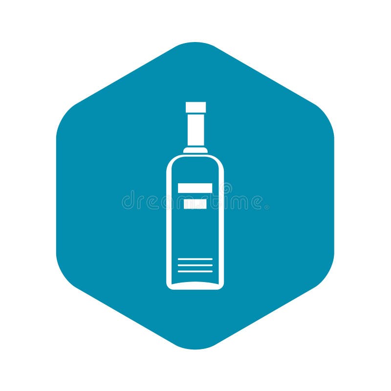 Bottle of Vodka Icon, Simple Style Stock Vector - Illustration of ...