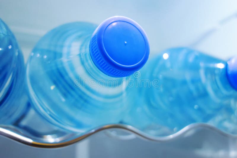 Bottle Water Chilling in a Refrigerator. Stock Photo - Image of liquid ...