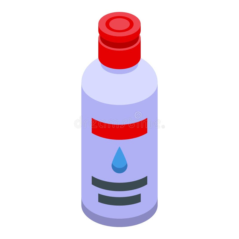 Bottle of Water with Red Cap Isometric Illustration Stock Vector ...