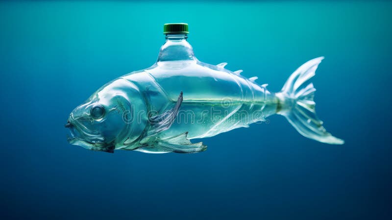 A Bottle of Water in the Shape of a Fish Concept Representing Ocean ...