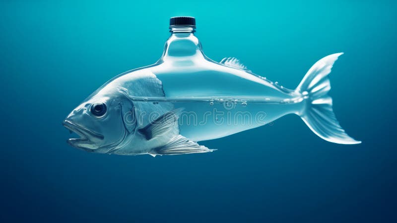 A Bottle of Water in the Shape of a Fish Concept Representing Ocean ...