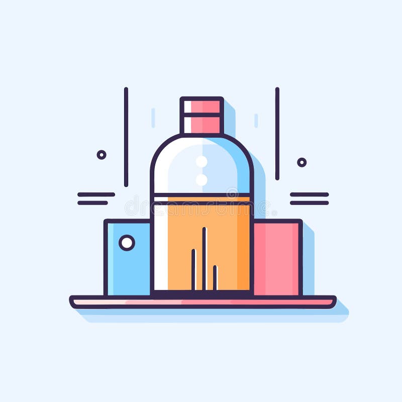 Vector of a Bottle of Water Sitting on Top of a Plate Stock Vector ...