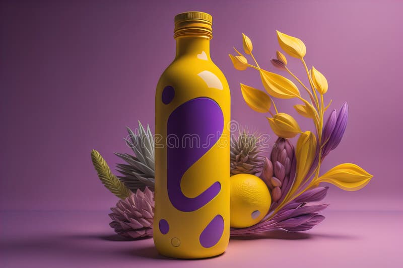 Bottle of Water on Solid Color Background. Ai Generative Stock ...