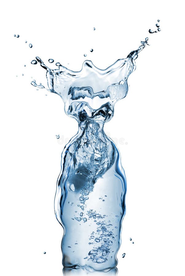 Bottle from Water and Splash Stock Photo - Image of bottle, flowing ...