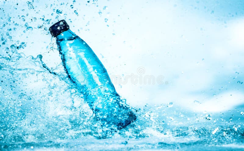 Bottle of water splash stock photo. Image of drink, splash - 42672186