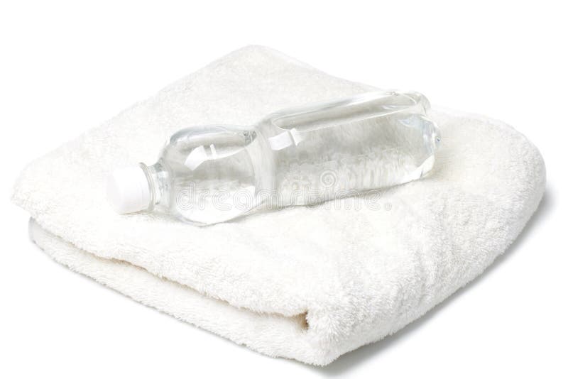 Bottle of water and towel stock image. Image of mineral - 23551823
