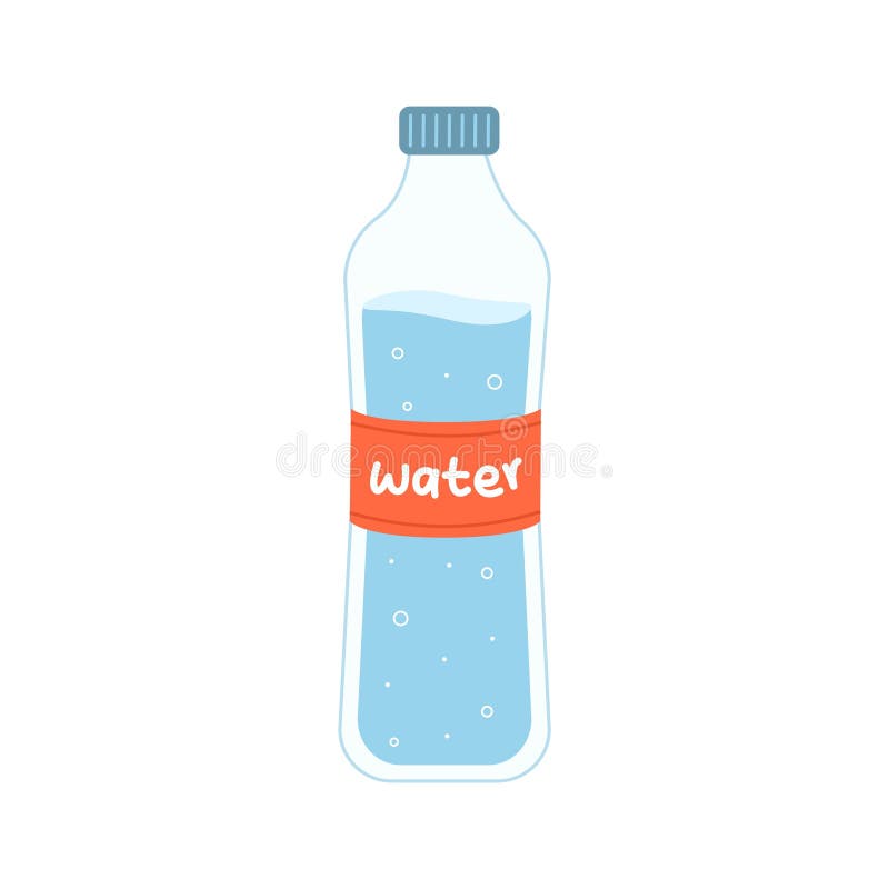 Bottle of Water Vector Illustration Isolated. Flat Cartoon Design ...