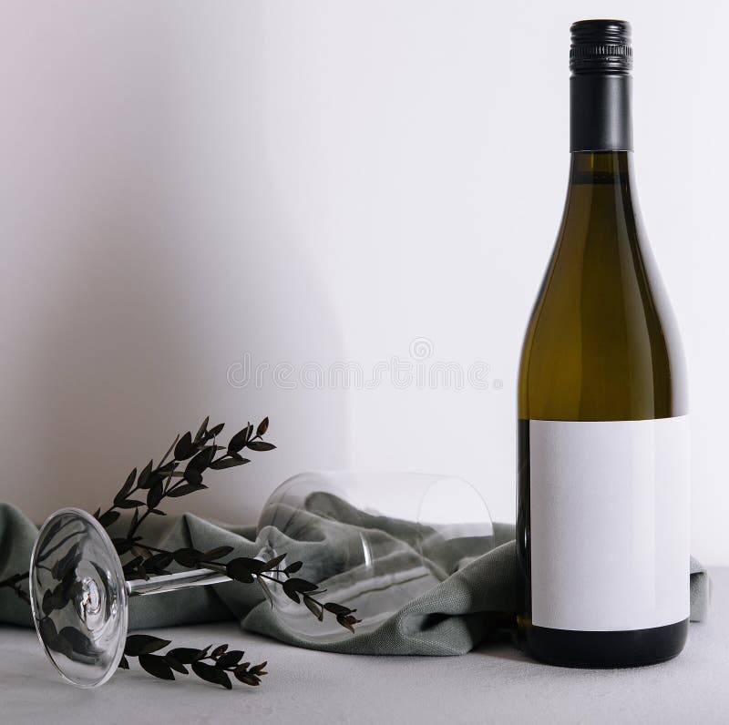 Bottle of White Wine with Glass Stock Photo - Image of alcohol, grapes ...